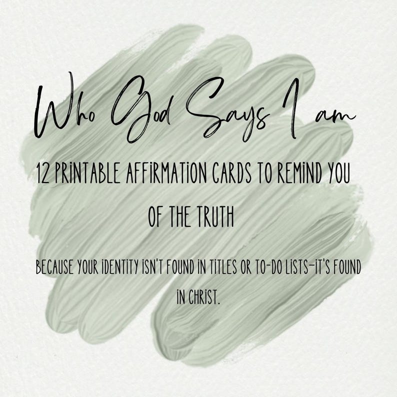 Who God Says I Am – Christian Printable Affirmation Cards for Women - Etsy
