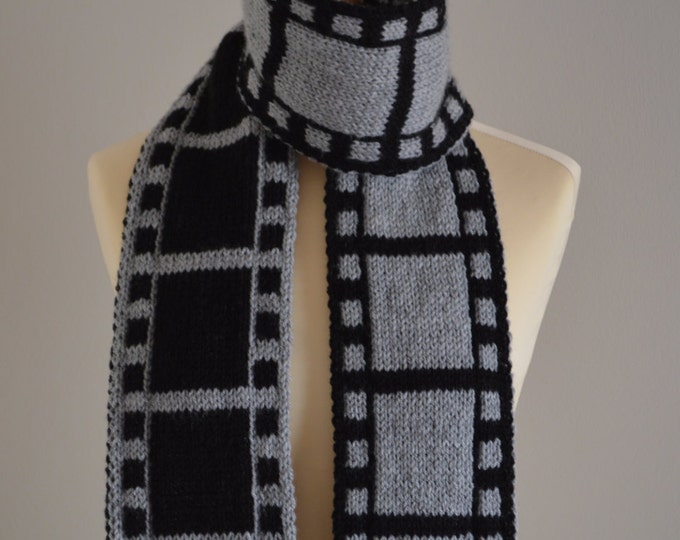 Knit Gray Filmstrip Scarf Film Roll - Etsy