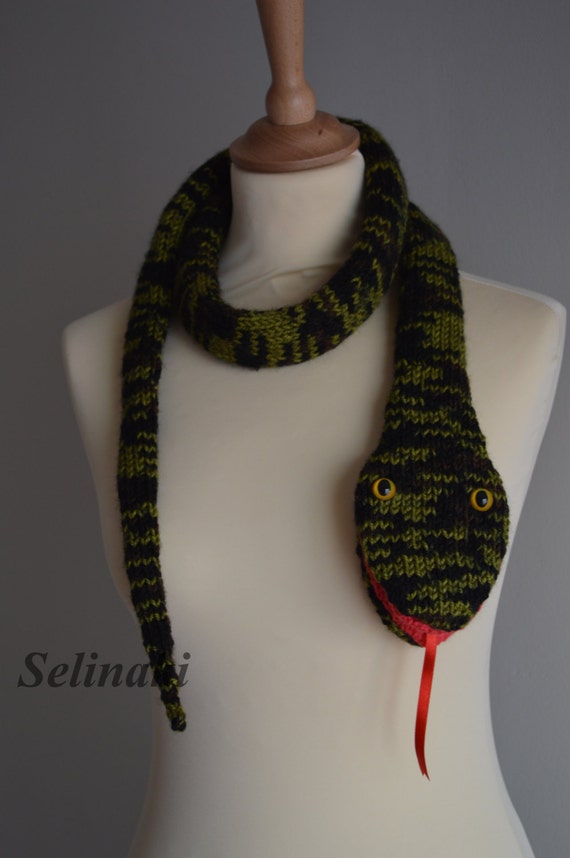 Knit Snake Scarf Animal Scarf | Etsy