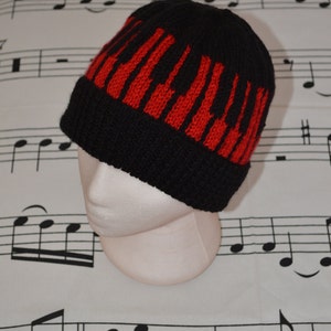 Piano Keyboard Knit Music Red Black Hat Beanie - Etsy