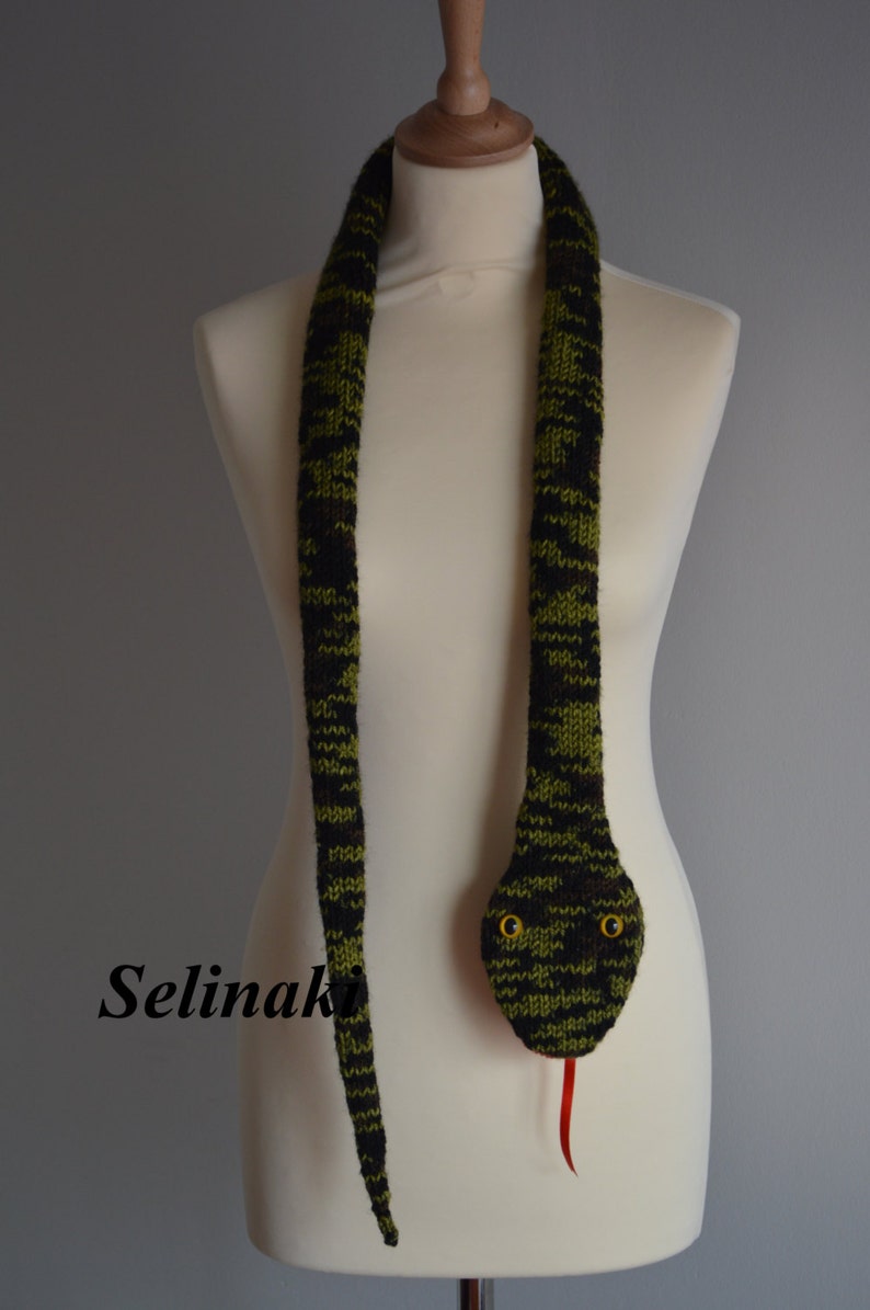 Knit Snake Scarf Animal Scarf | Etsy