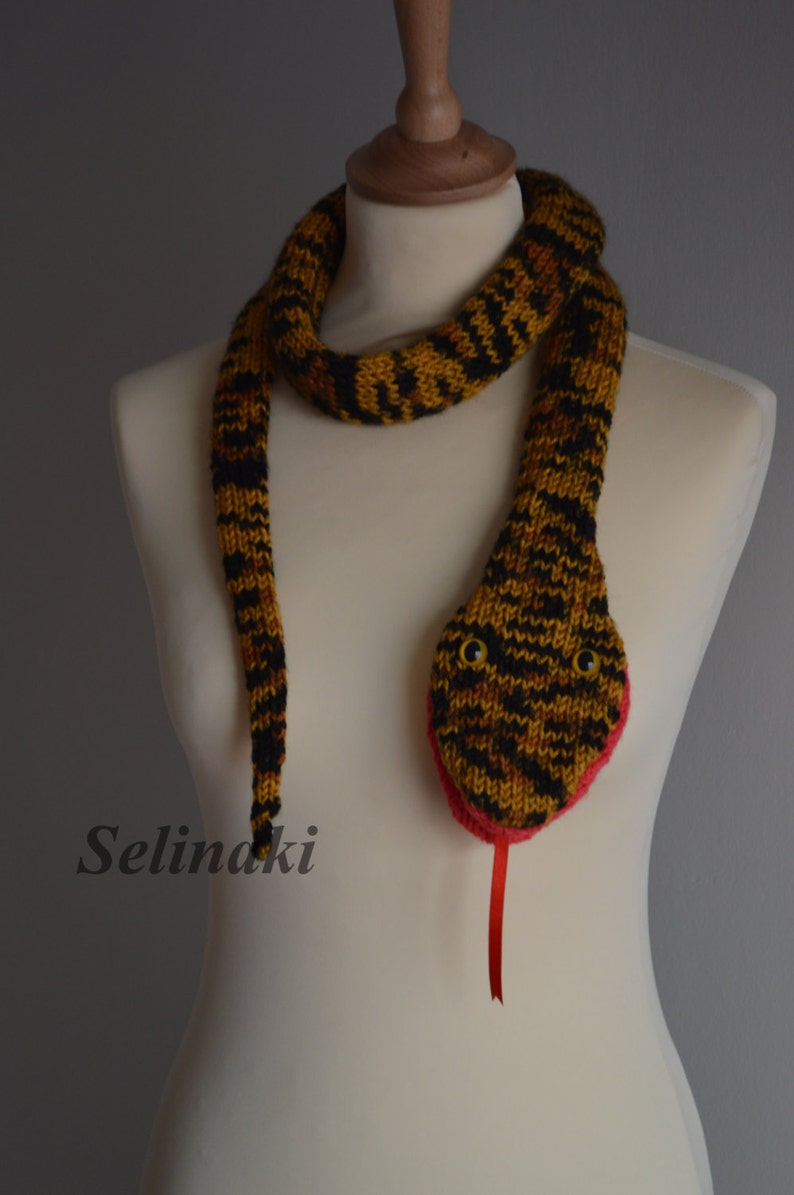 Knit Snake Scarf Animal Scarf - Etsy