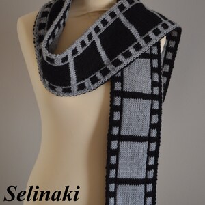 Knit Gray Filmstrip Scarf Film Roll - Etsy