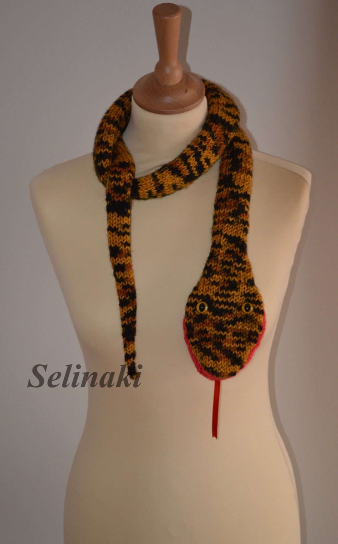 Knit Snake Scarf Animal Scarf - Etsy