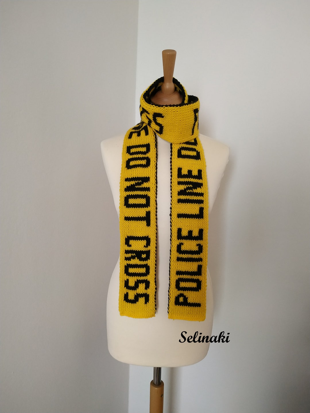 Hand Knitted Police Line Caution Tape - Etsy