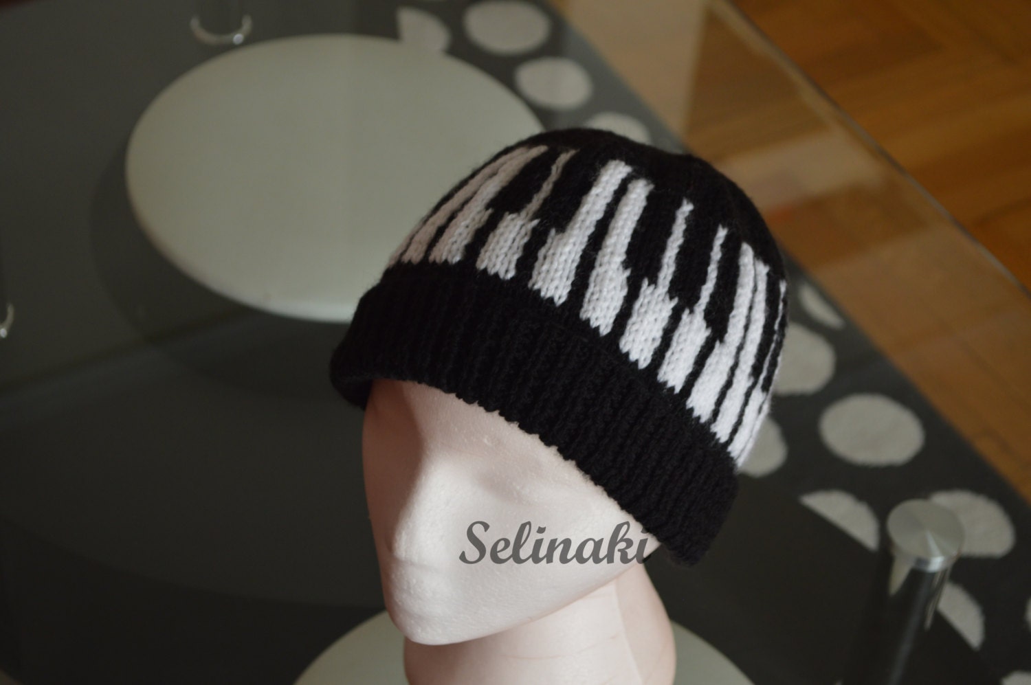 Piano Keyboard Knit Music Hat Beanie Double Band - Etsy UK