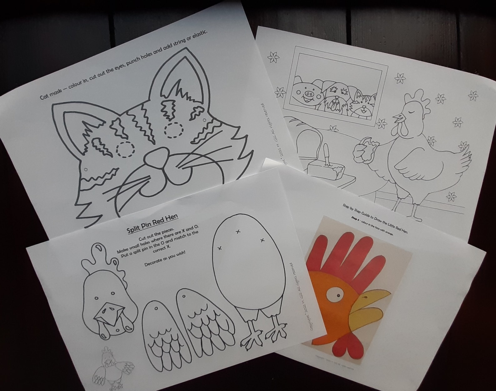 Digital File Printable Designs for the Little Red Hen Story Teaching ...