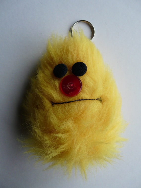 Yellow Furry Mignon Boggle Eyed Monster Keyring / Fob BASÉ au - Etsy France