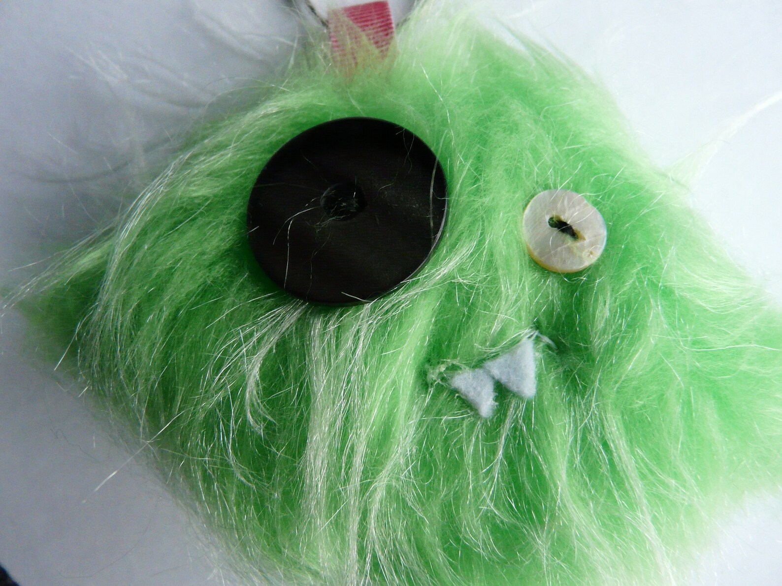 Green Furry Cute Boggle Eyed Monster Keyring / Fob UK BASED | Etsy