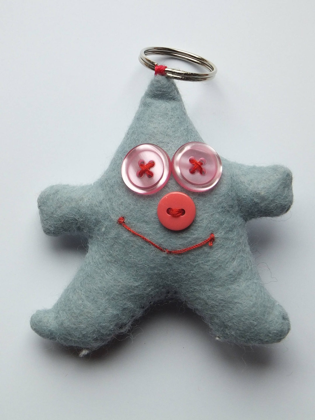 Grey Cute Boggle Eyed Felt Monster Keyring / Fob UK BASED - Etsy