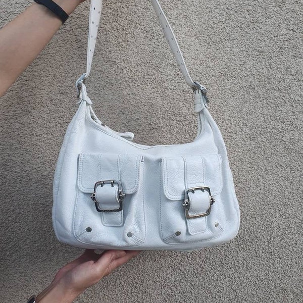 Longchamp White Leather Bag - Etsy