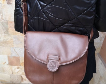 Vintage 90s Picard Leather Crosbody Bag, Small Brown Vintage 90s Picard Leather Crosbody Bag, Small Brown