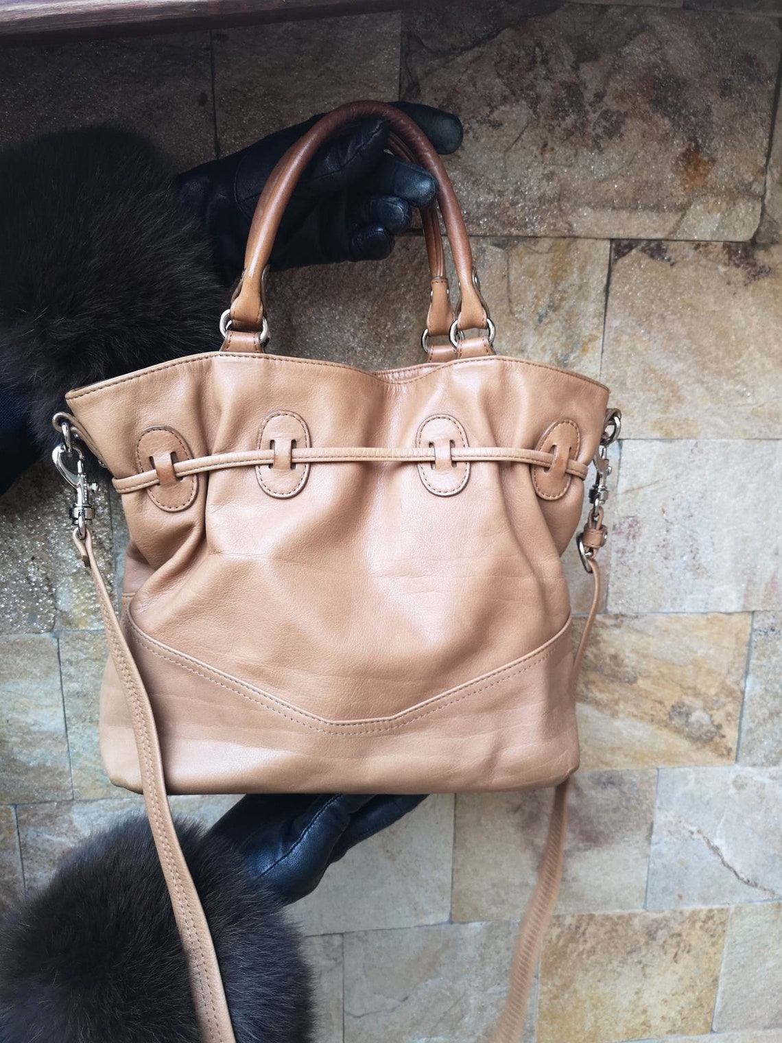 Vintage Lancaster Bag Leather Bag Beige Leather Bag | Etsy