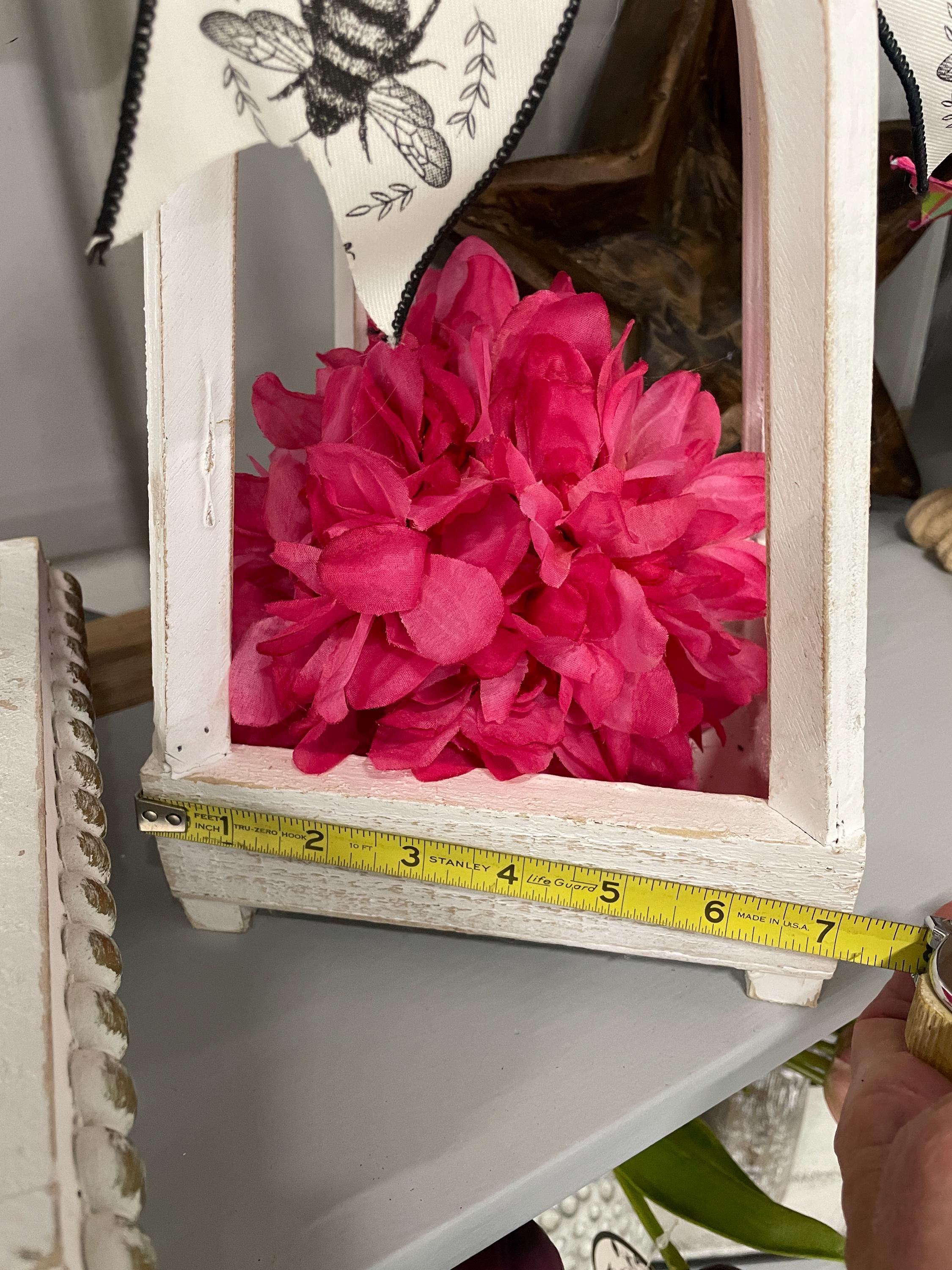 Small White Washed Open Lantern With Bee Bow - Etsy
