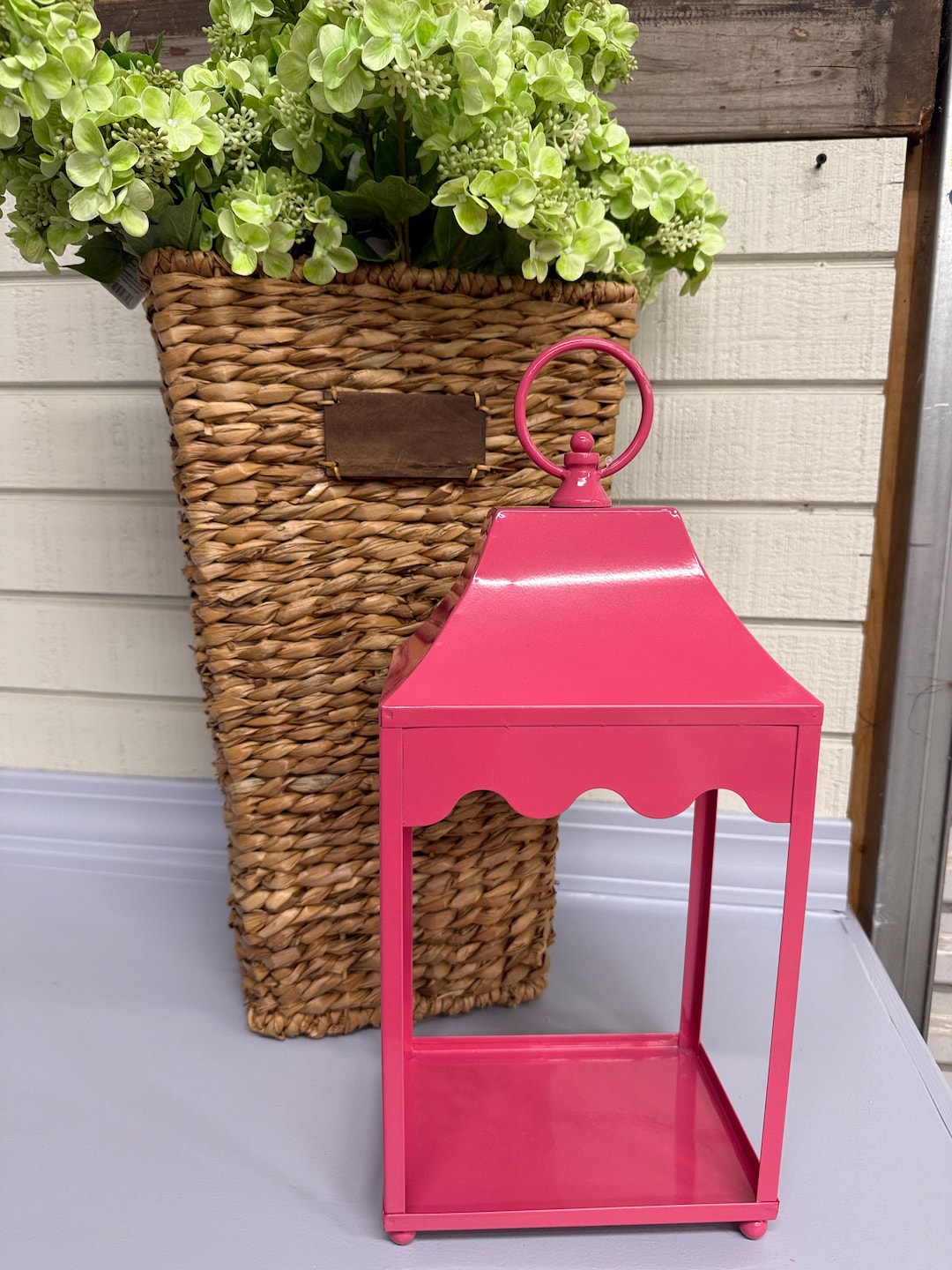 Pink Metal Scalloped Lantern Etsy