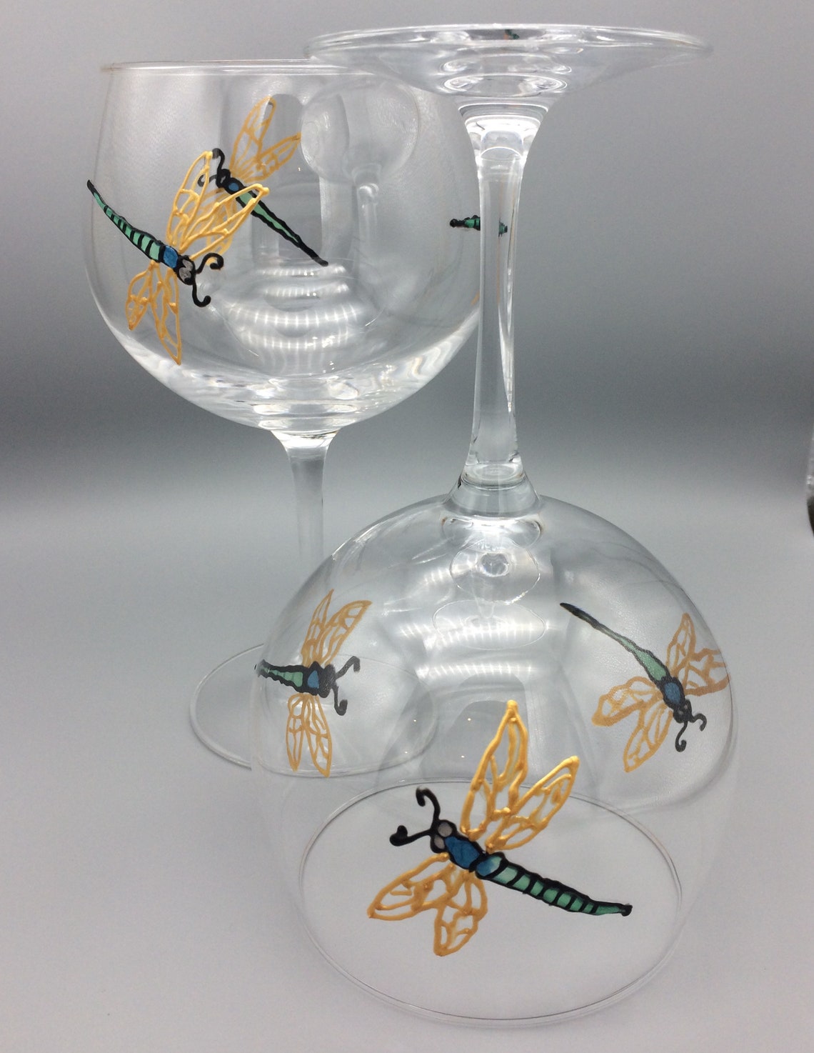 Dragonfly Gin Glass - Etsy