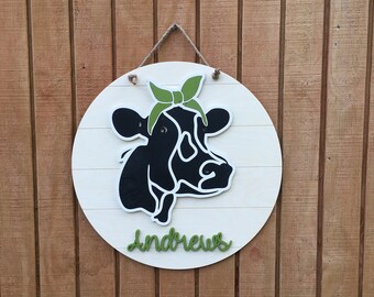 Cow door hanger | Etsy