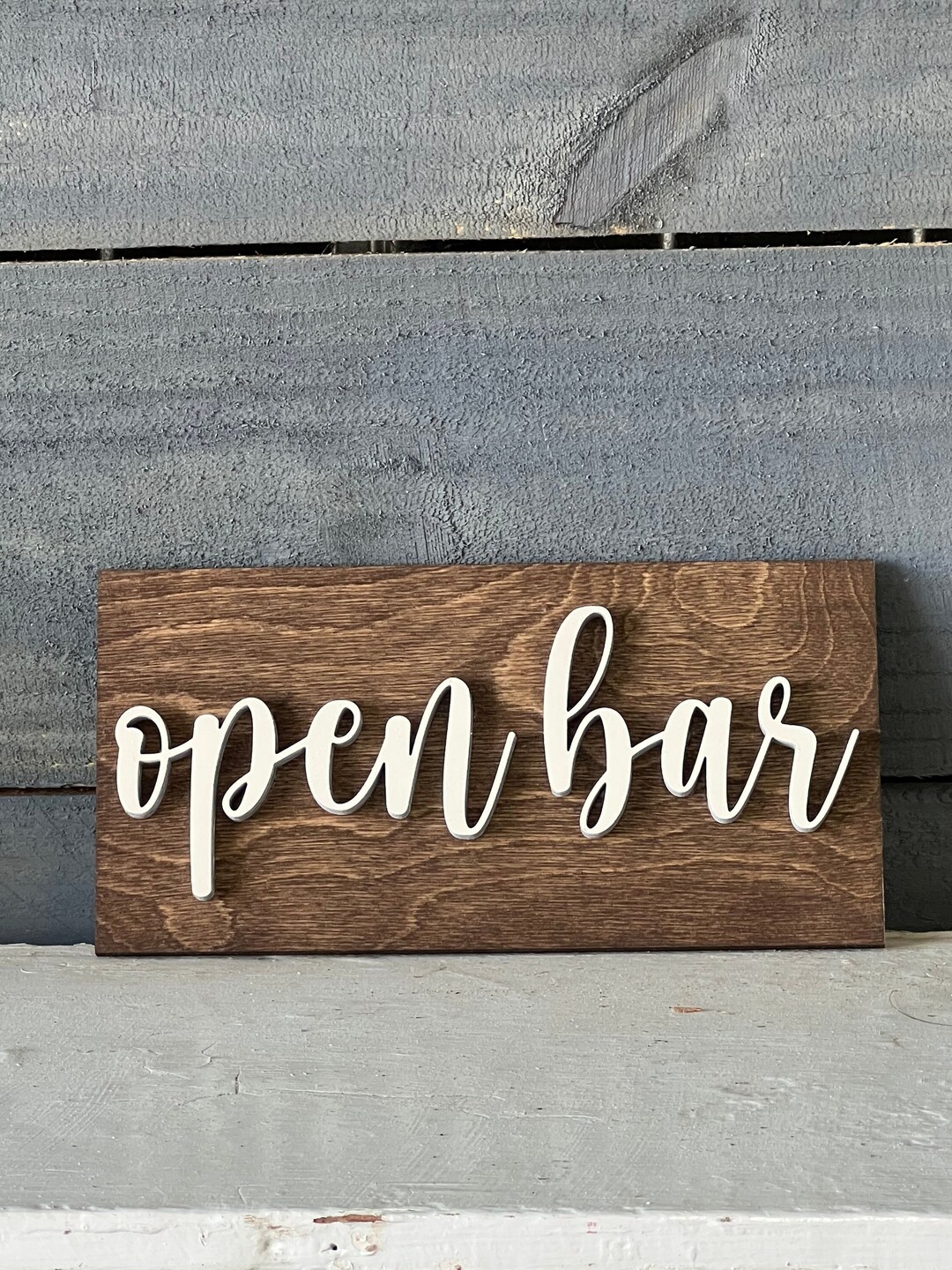 Open Bar Wooden Sign | Wooden Sign | Birthday Party | Wedding Reception ...