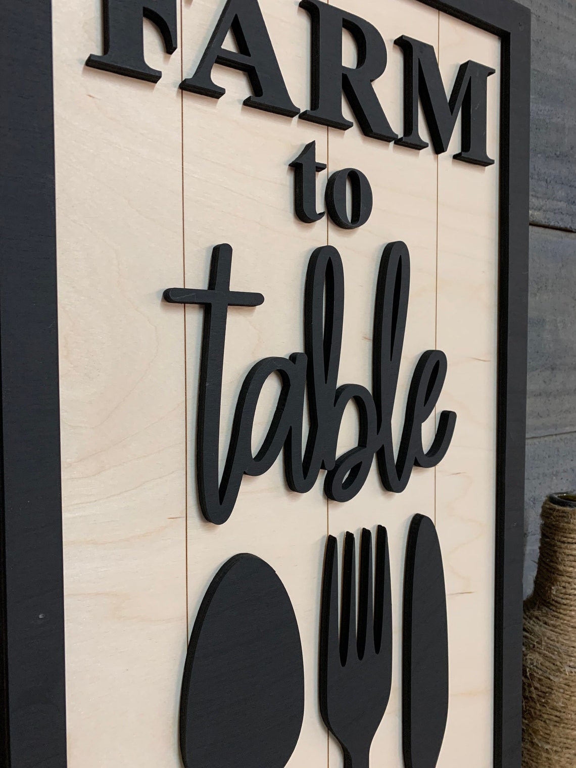 Farm to Table Wood Sign Kitchen Decor - Etsy