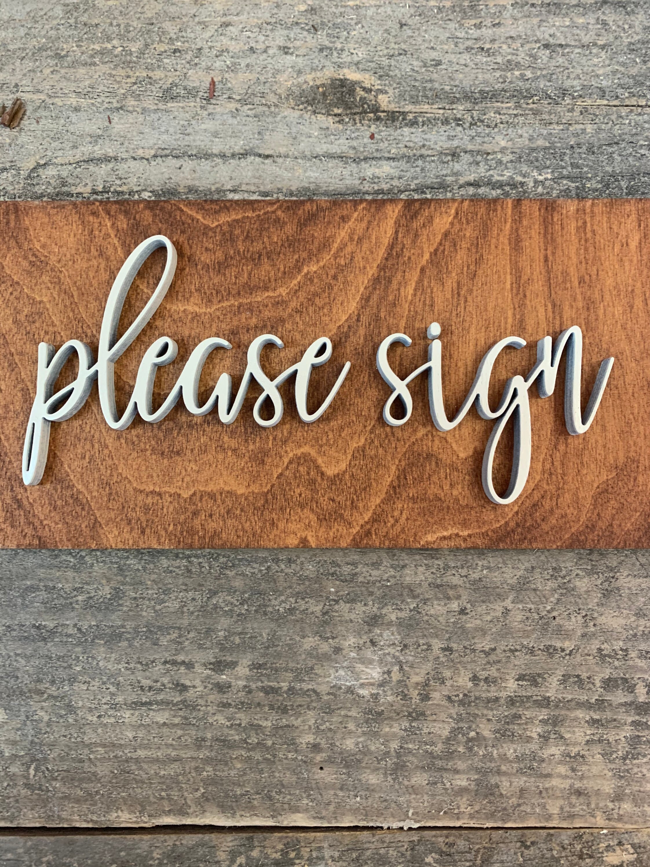 Please Sign Wedding Wood Sign Wood Guest Book Alternative | Etsy