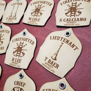 Personalized Firefighter Gift, Genuine Leather, Firefighter Keychain ...