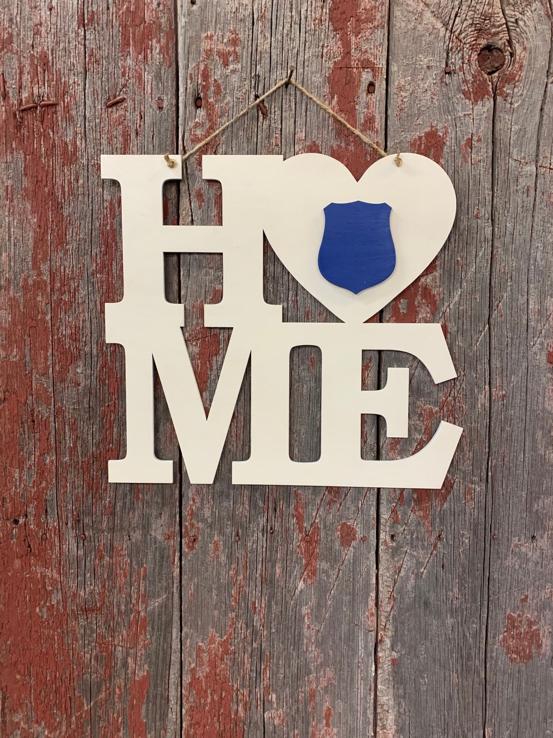 Police Door Hanger, Wooden Door Hanger, Thin Blue Line Family, Law ...