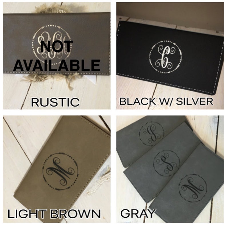 Leather Checkbook Cover Monogram - Etsy