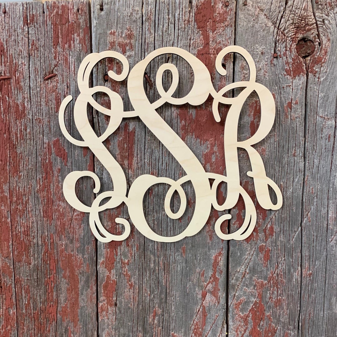 Wood Monogram, Wall Decor, Unfinished, DIY Project, Blank - Etsy