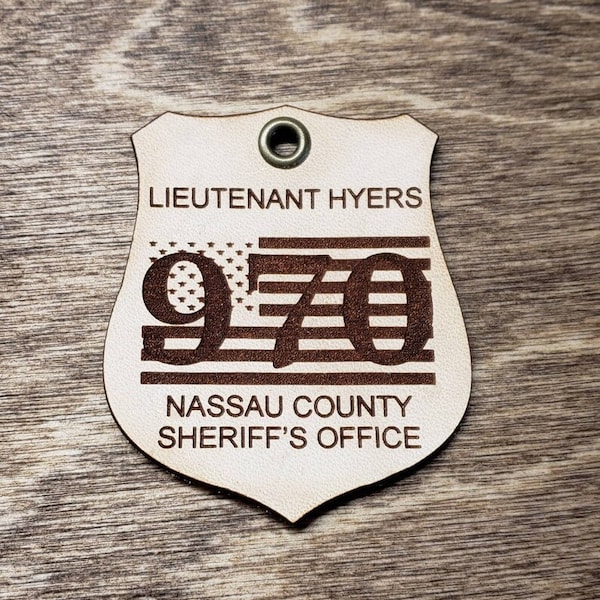 Leather Police Keychain - Etsy