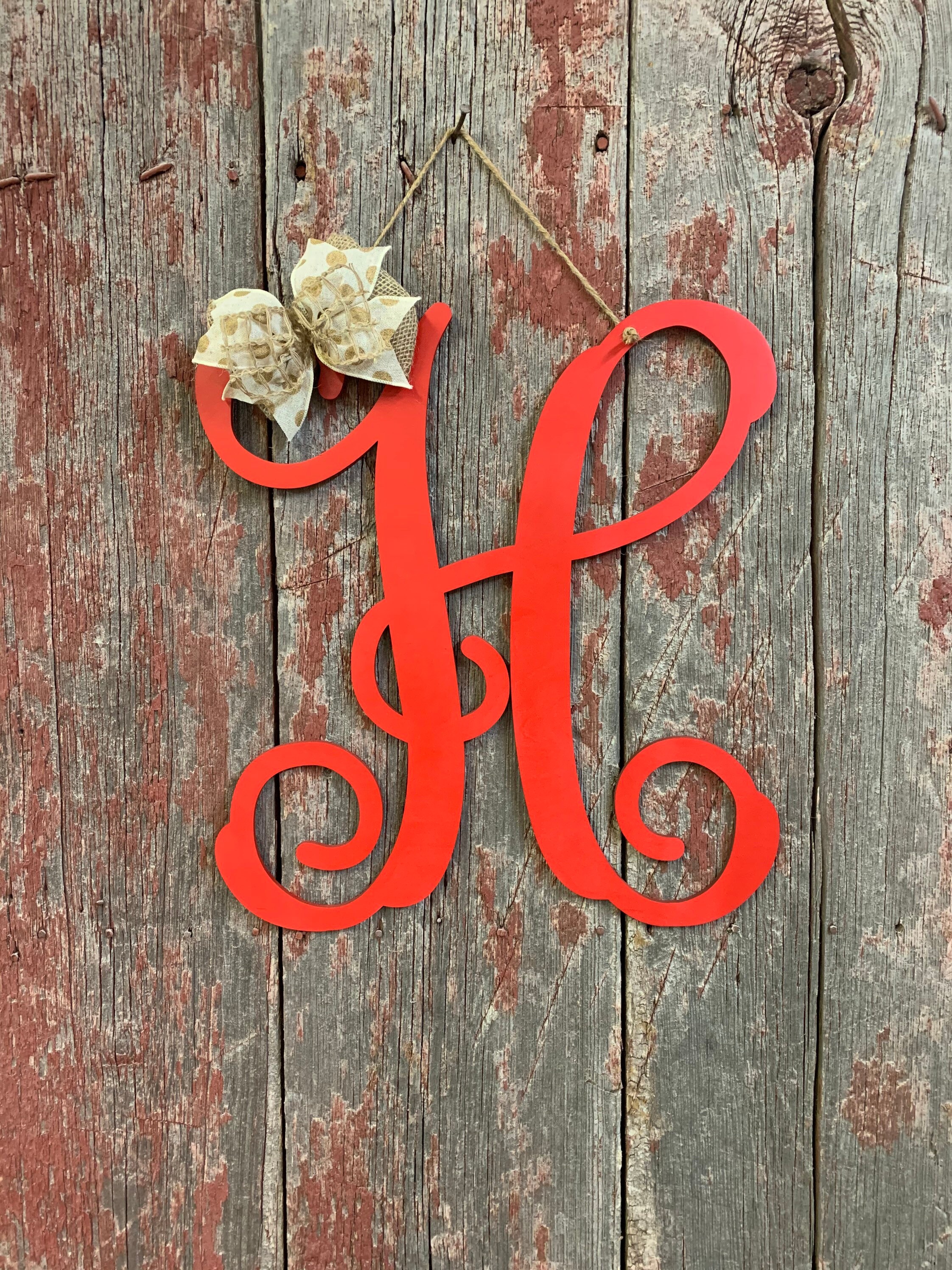 Single Letter Painted Front Door Hanger | Etsy