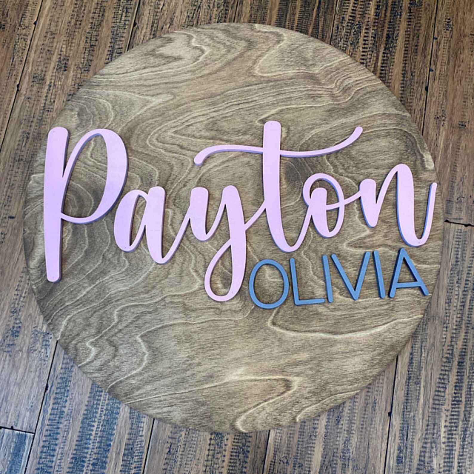 Nursery Wood Name Sign Round Wood Name Sign Wooden Name - Etsy