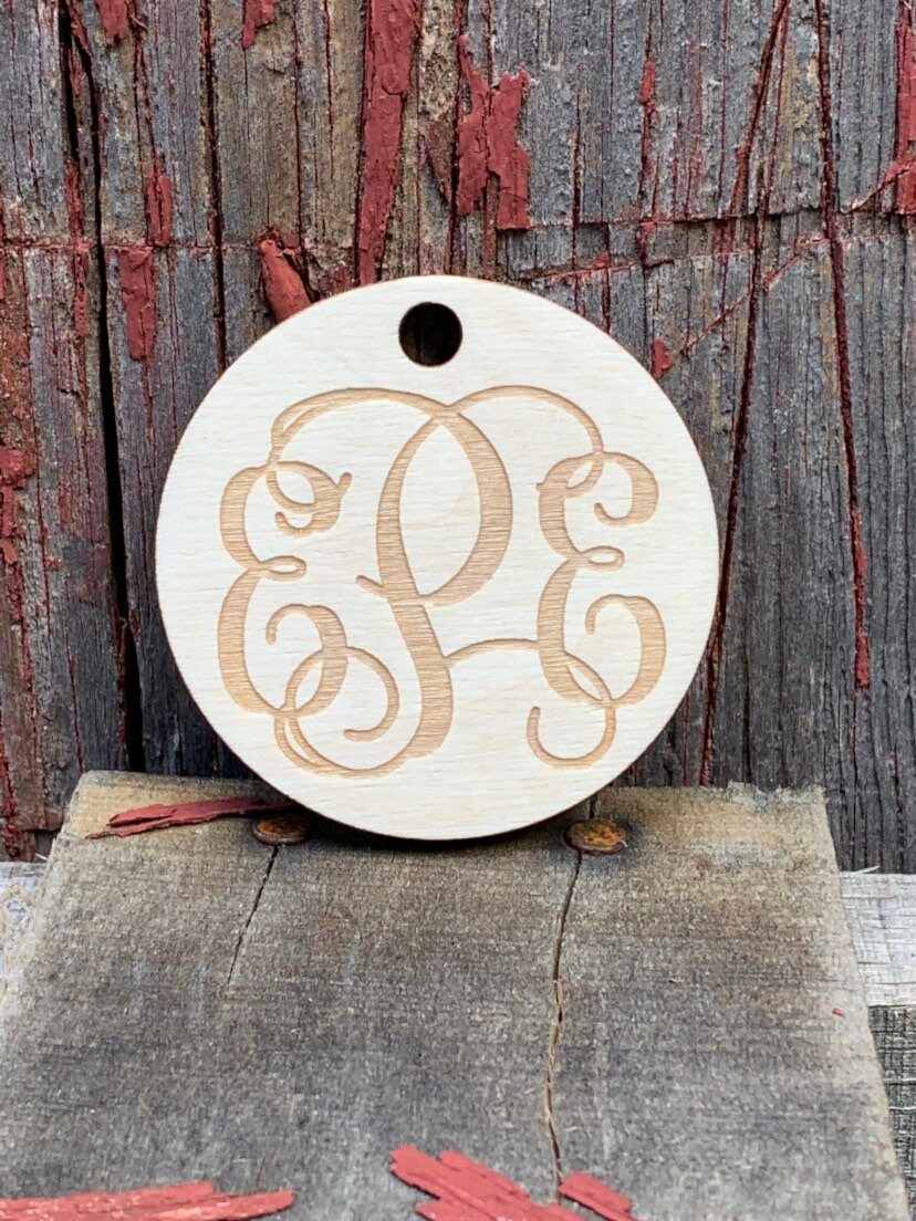 Monogram Wooden Keychain Wooden Diaper Bag Tags | Etsy