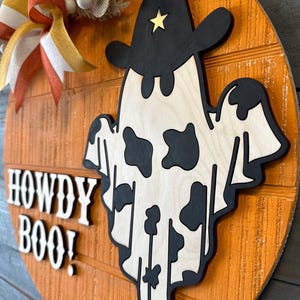 Halloween Decor, Western Cowboy Ghost, Howdy Boo! Pumpkin Fall Wood ...