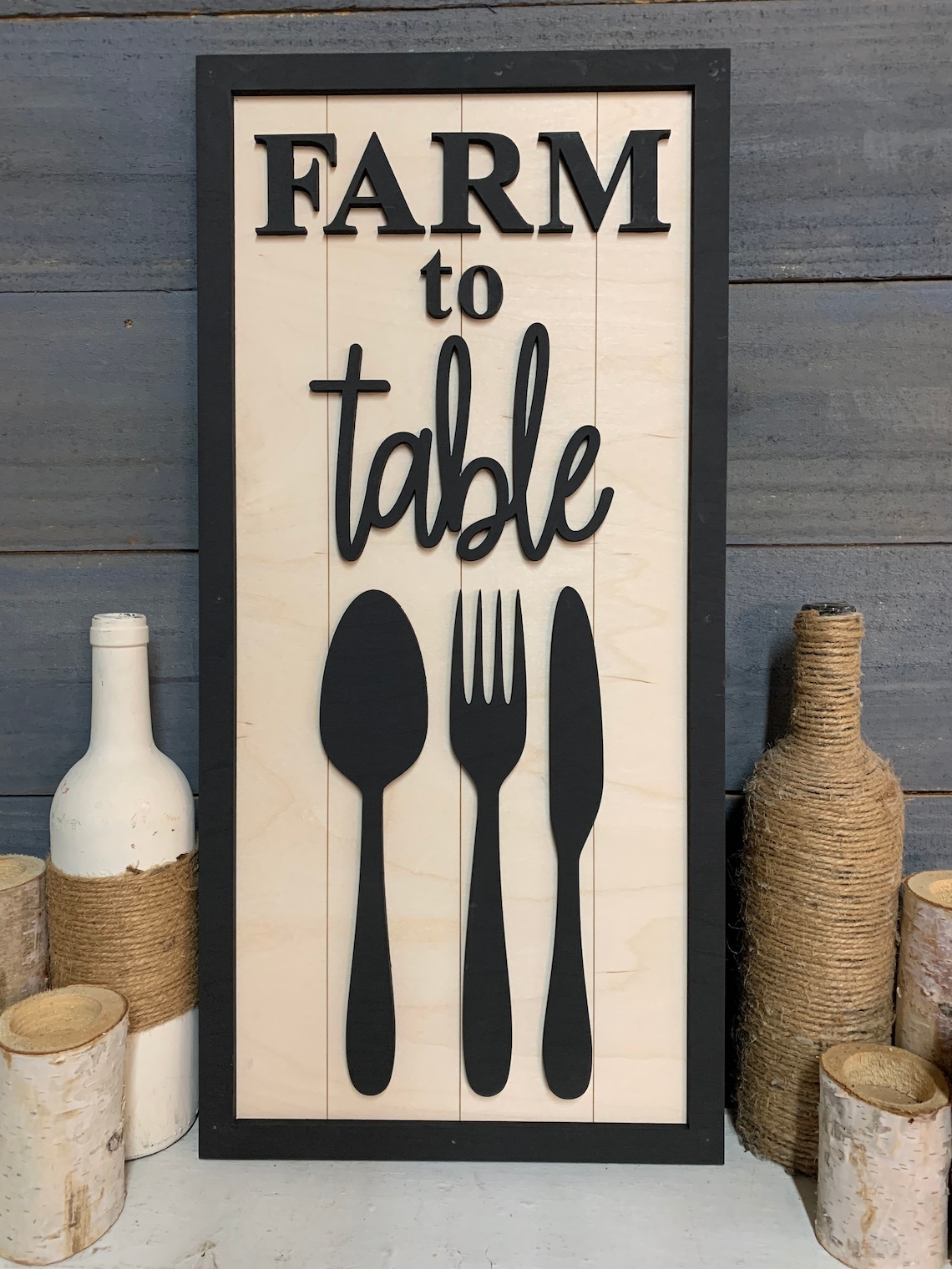 Farm to Table Wood Sign Kitchen Decor - Etsy
