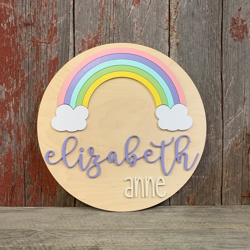 Rainbow Name Sign - Etsy