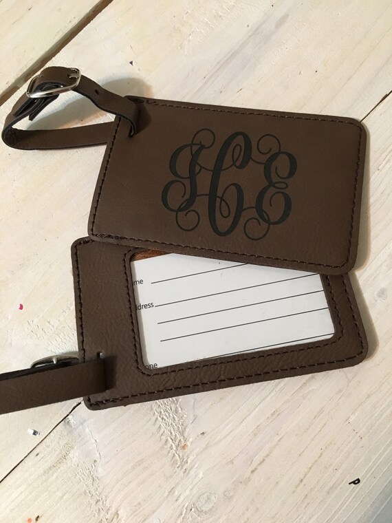 Personalized Luggage Tags Monogram Luggage Tags Leatherette | Etsy