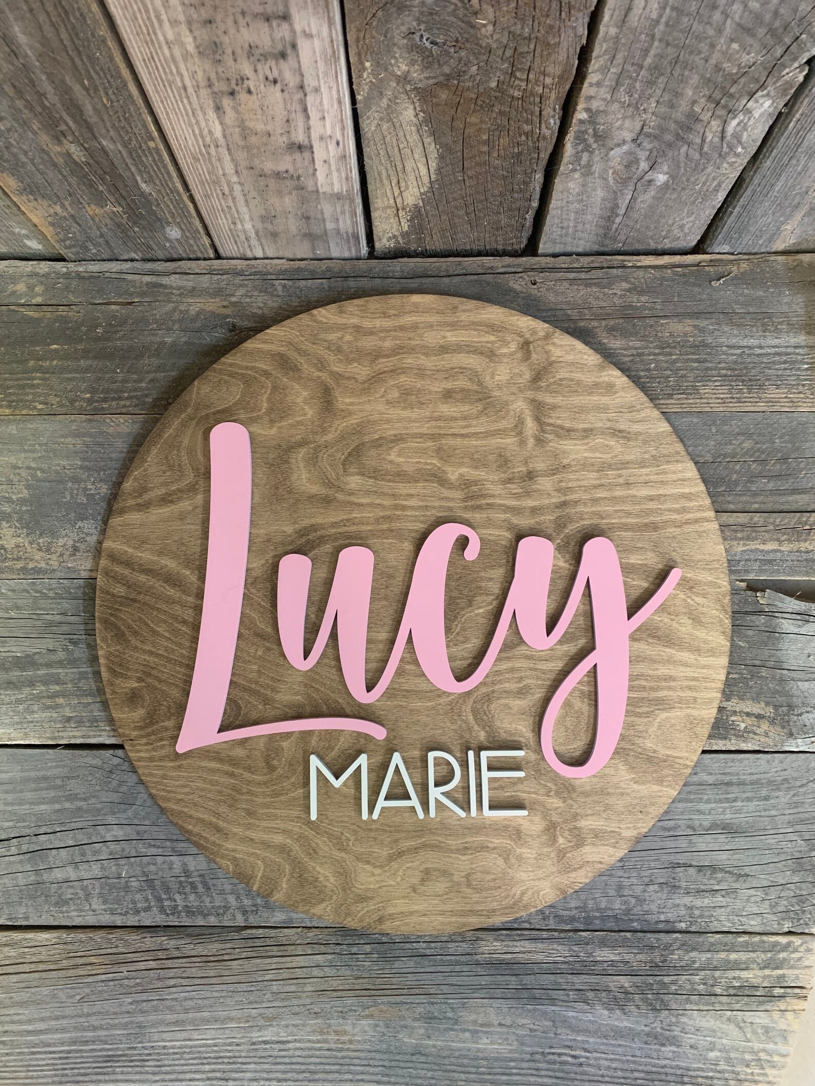 Nursery Wood Name Sign Round Wood Name Sign Wooden Name - Etsy