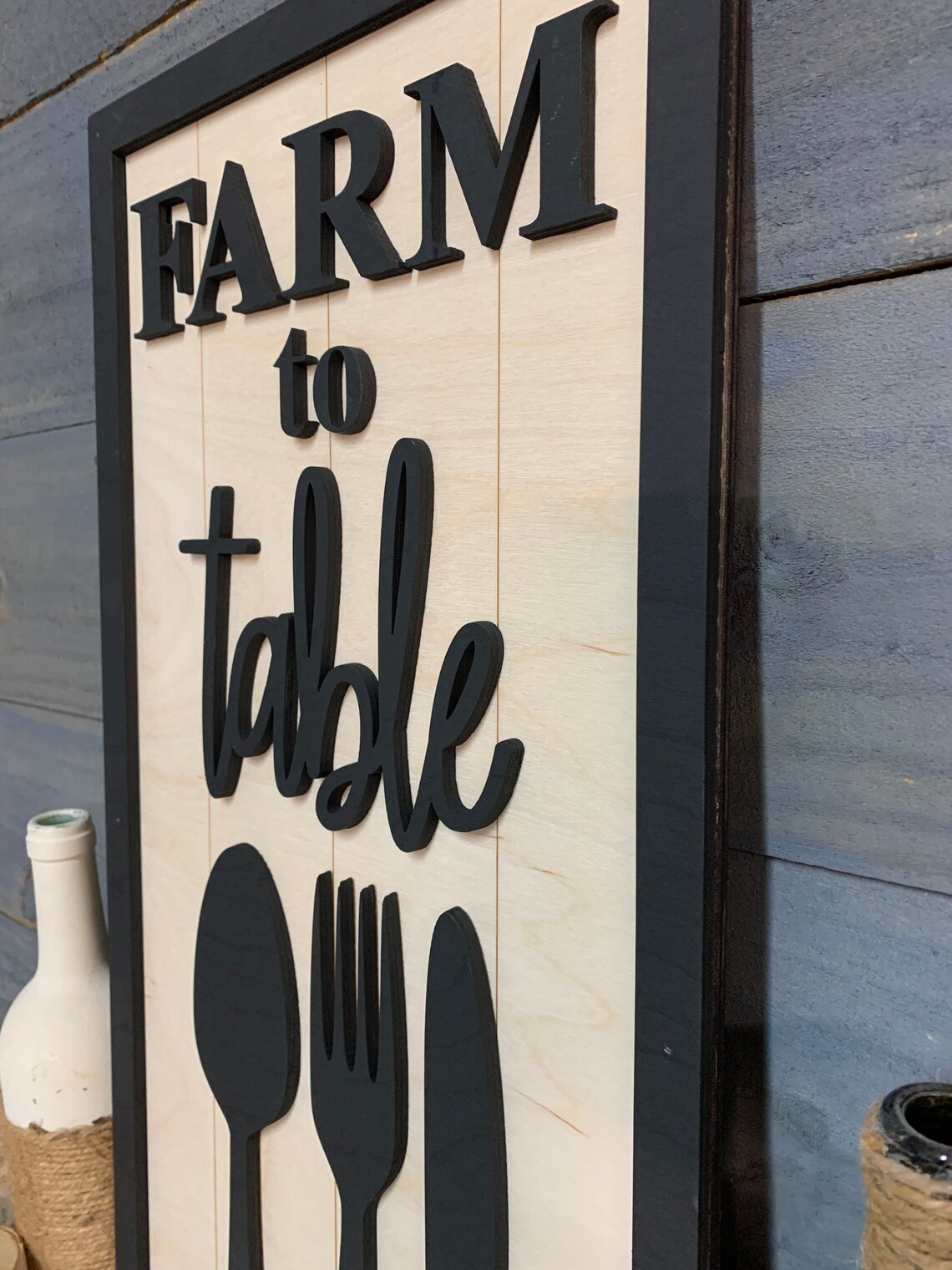 Farm to Table Wood Sign Kitchen Decor - Etsy