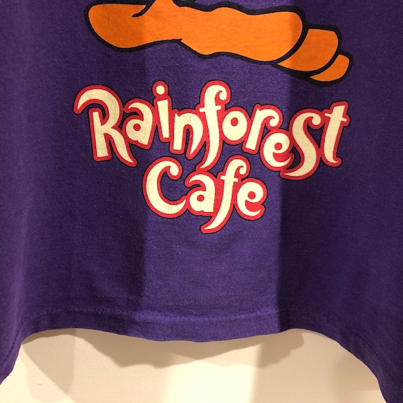 Vintage 90s Rainforest Cafe T-shirt Size XXL Frog Pur… - Gem