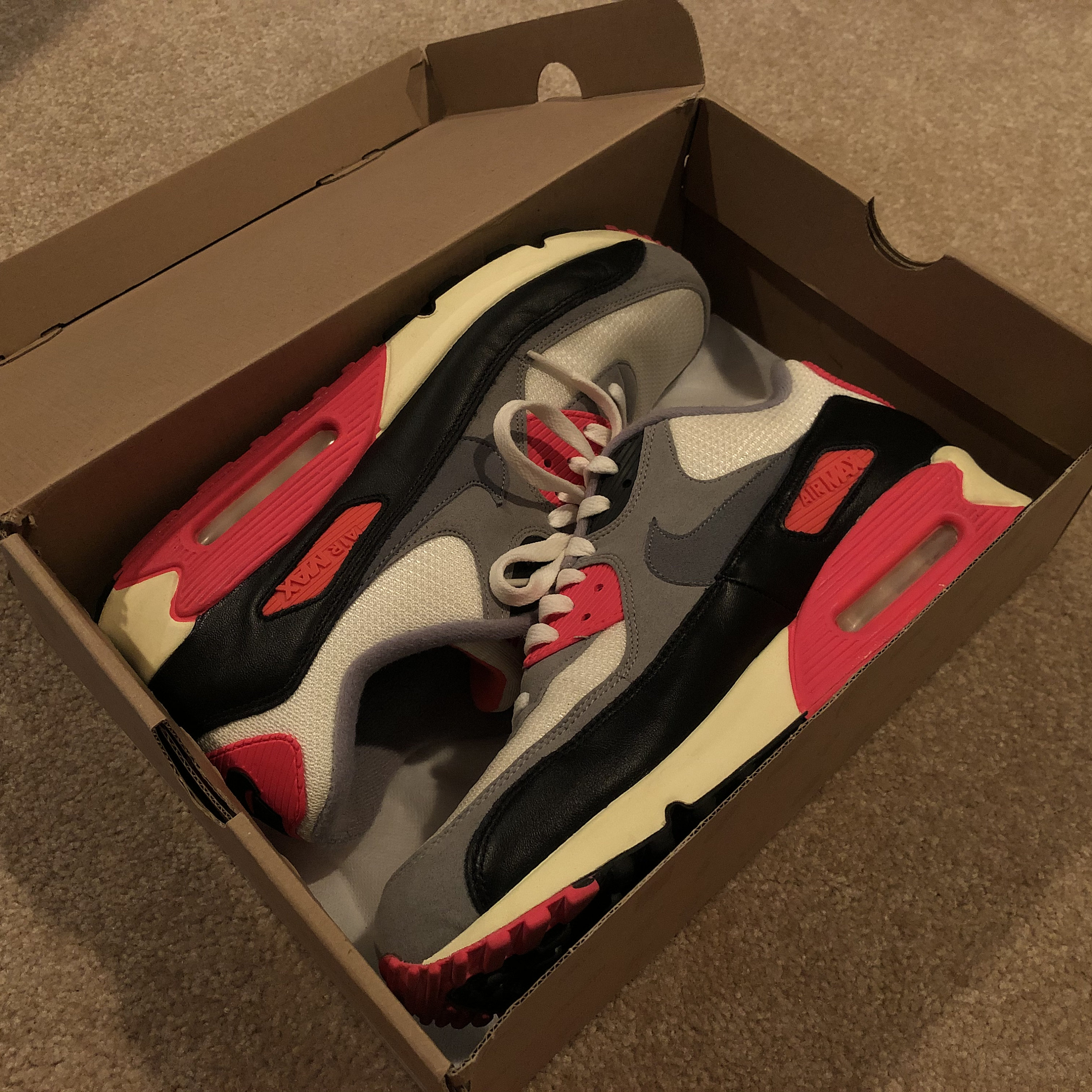 NIKE Air Max 90 INFRARED OG Size 13 Us 543361-161 Rare Limited Vintage ...