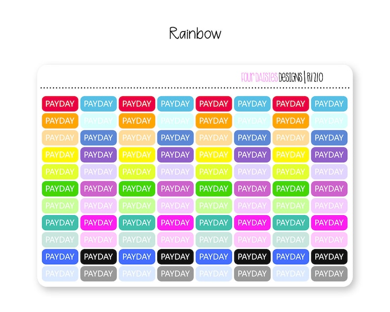 88 Payday Mini Label Stickers for Erin Condren Life Planner | Etsy