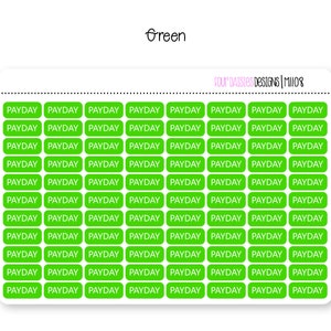 88 Payday Mini Label Stickers for Erin Condren Life Planner, Plum Paper ...