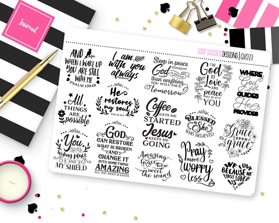 Christian Faith Bible Quotes 3 Planner Stickers for Erin Condren Life ...