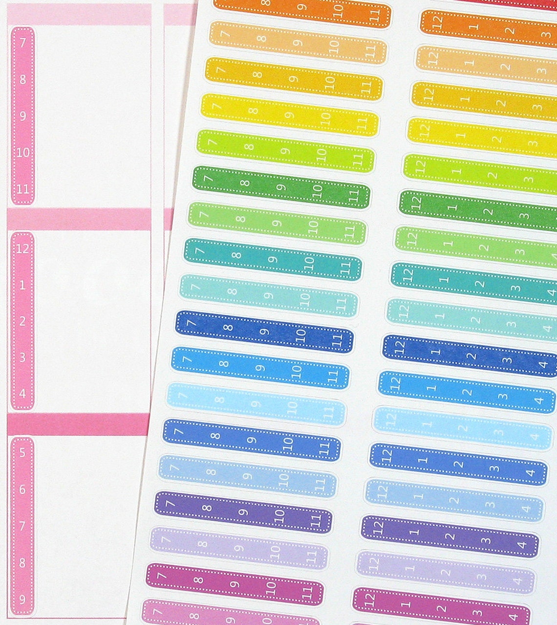 Custom Color Hourly Times Stickers for Erin Condren Life Planner, Plum ...