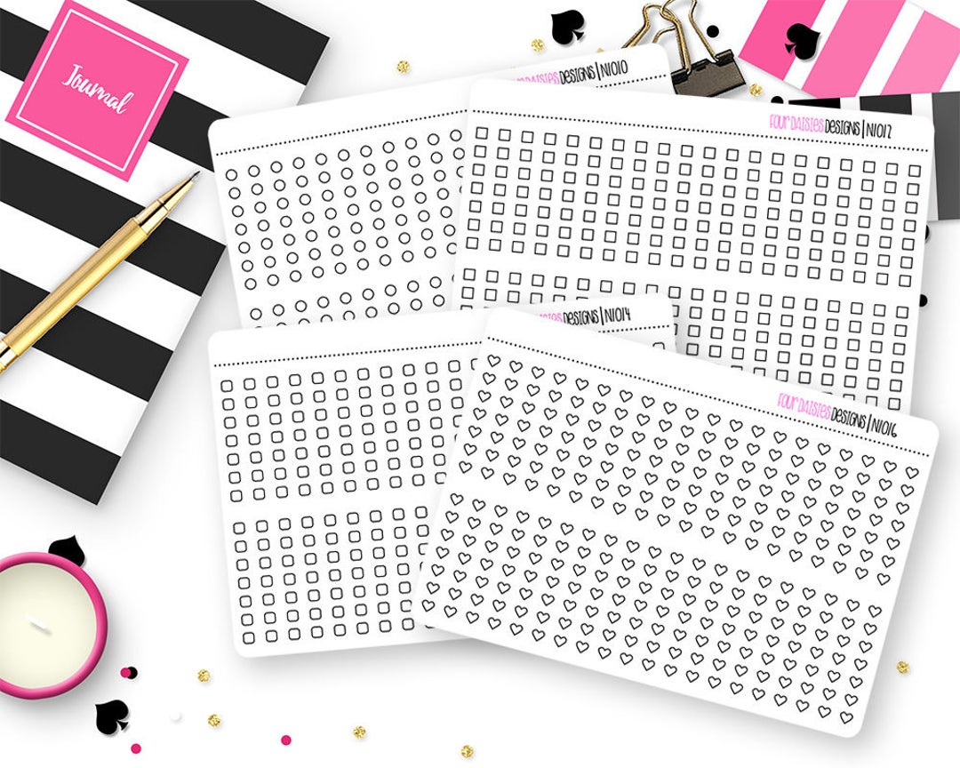 40 Full Box Checklist Strips Planner Stickers for Erin Condren Life ...