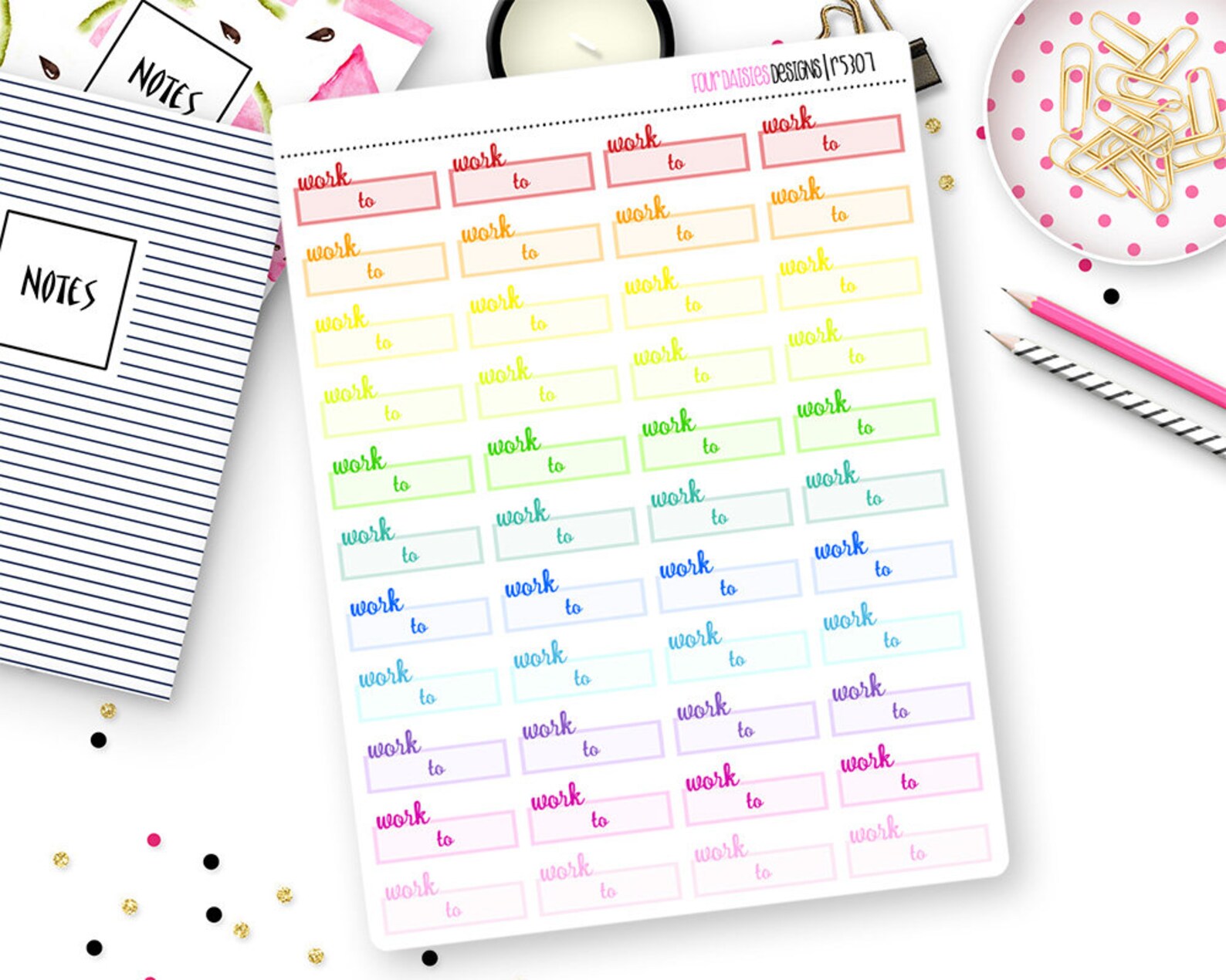 44 Work Schedule Planner Stickers for Erin Condren Life Planner, Plum ...