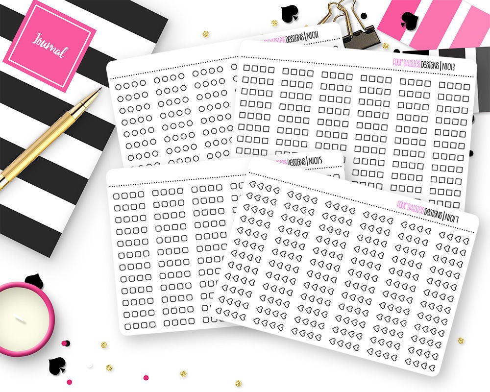 72 Half Box Checklist Strips Planner Stickers for Erin Condren | Etsy