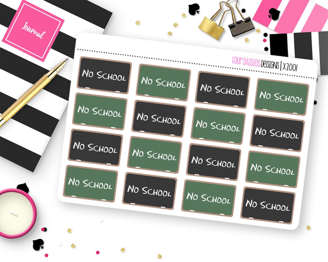 16 No School Chalkboard Stickers for Erin Condren Life - Etsy