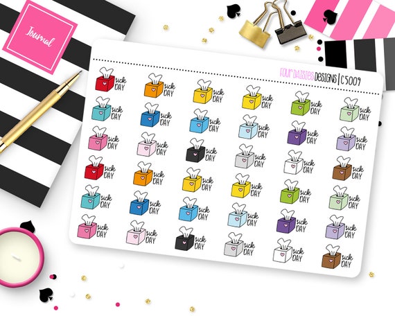 36 Sick Day Planner Stickers for Erin Condren Life Planner | Etsy