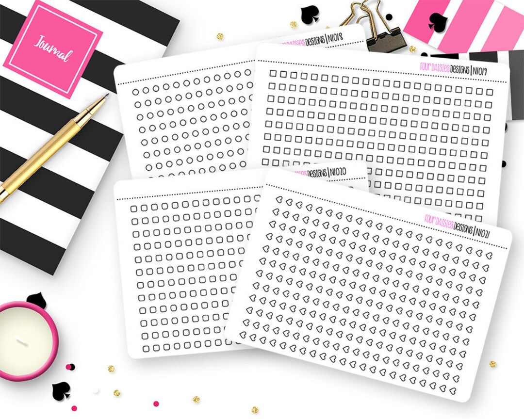 12 Weekly Sidebar Checklist Strips Planner Stickers for Erin Condren ...